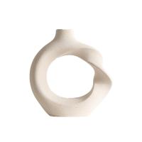 China Hollow Geometric Ceramic Vase for Modern Home Decor for sale