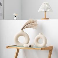 China Sculptural Round Cut Out Vase for Shelf Styling for sale