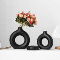China Sculptural Round Cut Out Vase for Shelf Styling for sale
