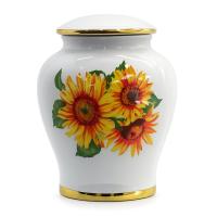 China White Sunflower Urn for Ashes Wholesale Supply for sale