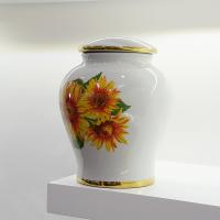 China White Sunflower Urn for Ashes Wholesale Supply for sale