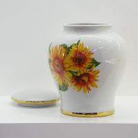 China White Sunflower Urn for Ashes Wholesale Supply for sale