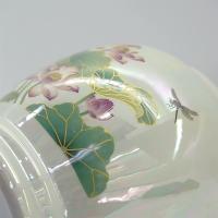 China White Ceramic Funeral Urn with Lotus Design for sale