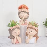 China Cute Girl Face Planter for Home Decor for sale