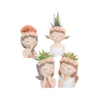 China Cute Girl Face Planter for Home Decor for sale