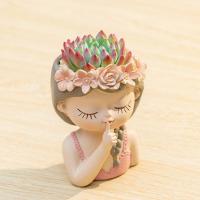 China Cute Girl Face Planter for Home Decor for sale