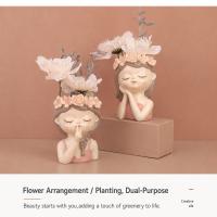 China Cute Girl Face Planter for Home Decor for sale