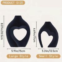 China Romantic Couple Vase in Matte Black Finish for sale