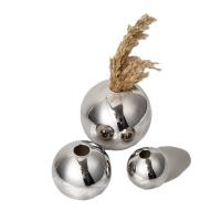 China Statement Sphere Vase in Polished Silver Finish for sale