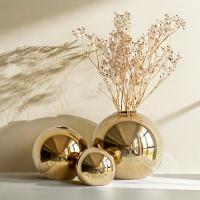 China Statement Sphere Vase in Polished Silver Finish for sale