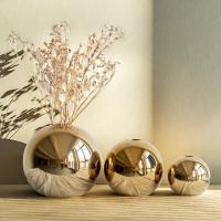 China Statement Sphere Vase in Polished Silver Finish for sale
