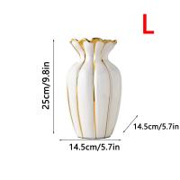 China Sculptural White Vase with Gold Line Design for sale