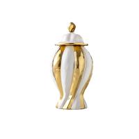 China Luxury White and Gold Ceramic Vase for sale