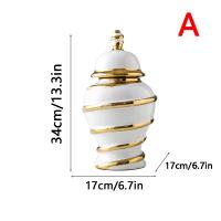 China Luxury White and Gold Spiral Lidded Jar for sale
