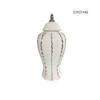 China Decorative White Gold Ginger Jar for Home Decor for sale