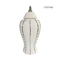China Decorative White Gold Ginger Jar for Home Decor for sale
