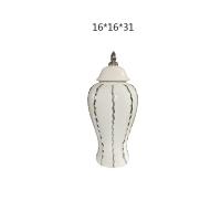 China Decorative White Gold Ginger Jar for Home Decor for sale