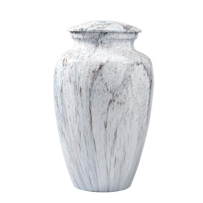 China Durable Metal Human Ash Urn with Marble Effect Finish for sale