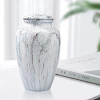 China Durable Metal Human Ash Urn with Marble Effect Finish for sale