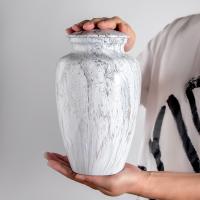 China Durable Metal Human Ash Urn with Marble Effect Finish for sale