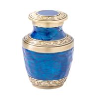 China Blue Memorial Pet Urn Wholesale Metal Keepsake Urn Factory for sale