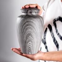 China Premium Grey Funeral Urn Metal Memorial Urn Factory for sale
