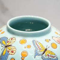 China Decorative Ceramic Funeral Urn with Butterfly Design for sale