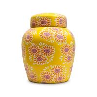 China Wholesale Ceramic Urn with Daisy Inspired Floral Motif for sale