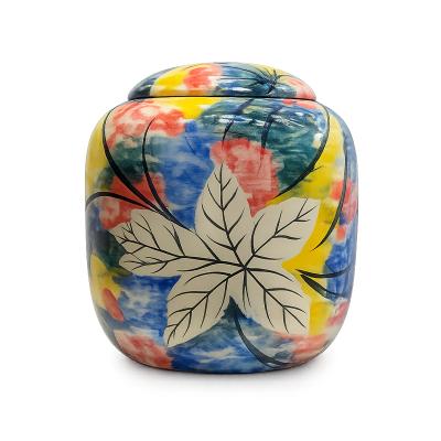 China Watercolor Style Ceramic Cremation Urn Wholesale for sale