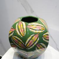 China Wholesale Ceramic Cremation Urn with Green Leaf Design for sale