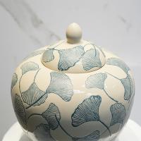 China Ginkgo Leaf Ceramic Cremation Urn for sale