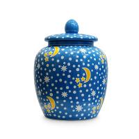 China Whimsical Ceramic Cremation Urn with Moon and Stars for sale