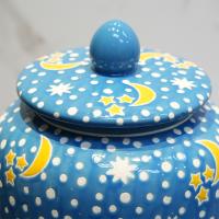 China Whimsical Ceramic Cremation Urn with Moon and Stars for sale