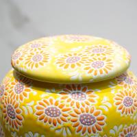 China OEM Ceramic Cremation Urn with Sunflower Pattern for sale