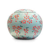 China Decorative Ceramic Funeral Urn with Red Berry Design for sale