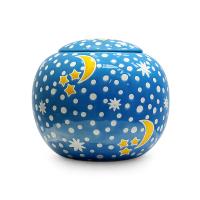 China Celestial Moon and Star Ceramic Cremation Urn for sale