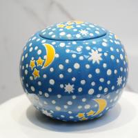 China Celestial Moon and Star Ceramic Cremation Urn for sale
