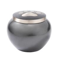 China Deep Gray Metal Pet Urn Durable Elegant Memorial Container for sale