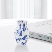 China Pet Ashes Urn Blue Floral Design for Funeral Suppliers for sale