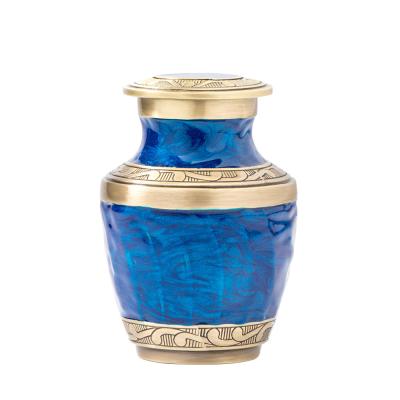 China Premium Blue Pet Urn Metal Keepsake Urn for Distributors for sale