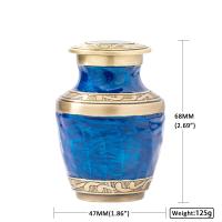 China Premium Blue Pet Urn Metal Keepsake Urn for Distributors for sale