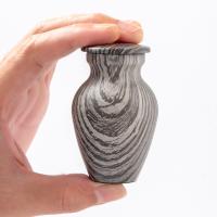 China Grey Wood Grain Metal Pet Urn Wholesale Memorial Supplier for sale