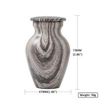 China Grey Wood Grain Metal Pet Urn Wholesale Memorial Supplier for sale