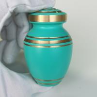 China Turquoise Pet Urn Metal Keepsake Urn for Pet Memorial Shops for sale