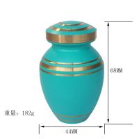 China Turquoise Pet Urn Metal Keepsake Urn for Pet Memorial Shops for sale