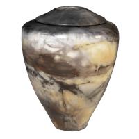 China Abstract Ceramic Cremation Urn with Earth Tone Finish for sale