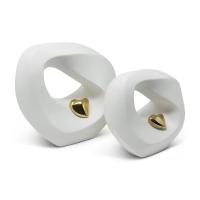 China Modern White Ceramic Cremation Urn with Gold Heart for sale