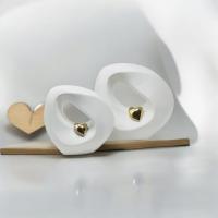 China Modern White Ceramic Cremation Urn with Gold Heart for sale