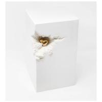 China Modern White Ceramic Cremation Urn with Gold Heart for sale