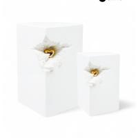 China Modern White Ceramic Cremation Urn with Gold Heart for sale